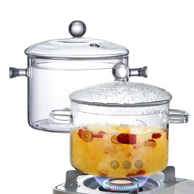 China Lead Free High Borosilicate Glass Cooking Pot Heat Resistant For Baby Food for sale