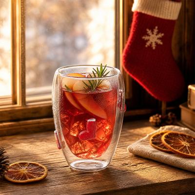 China 500ML Capacity Egg Shape Glass Water Tumbler Drinking Cup With Sequins And Glitter for sale