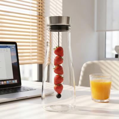 China Modern Clear Glass Tea Kettle High Borosilicate Thickened Water Pots Custom Logo for sale