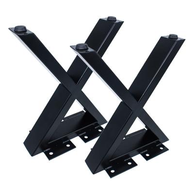 Cina Struttura di supporto a un lato Moderna sala da pranzo Gambe metalliche a forma di X per tavoli industriali in vendita