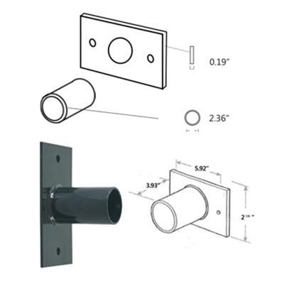 China Op maat gemaakte Frees Tenon Light Pole Bracket voor LED schoenendoos Licht in glanzend brons Te koop