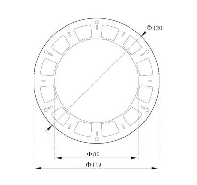 China Contrato Padrão 120 mm Custom Brushless DC Motor Winding Stator e Rotor Assembly com eixo do rotor à venda