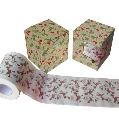 China 2ply  250 sheets  christmas printed toilet paper 100% virgin pulp China paper tissue for sale