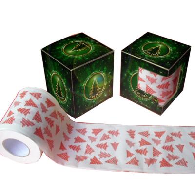 China 2ply  250 sheets  christmas printed toilet paper 100% virgin pulp novelty toilet roll for sale
