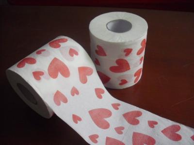 China heart printed toilet paper 250 sheets 100% virgin pulp jumbo roll toilet paper for sale