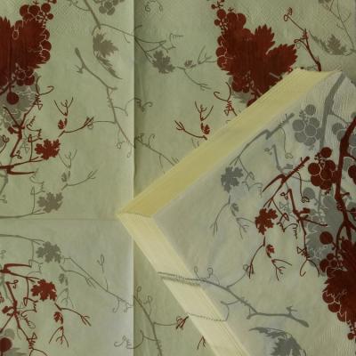 China printed paper napkins 33cm x 33cm wholesale pre-folded napkins printed pocket tissues for sale
