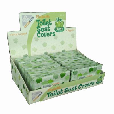 China printed  paper  toilet seat cover  40cmx 42cm 10pcs travel pack flushable tissue supplier for sale