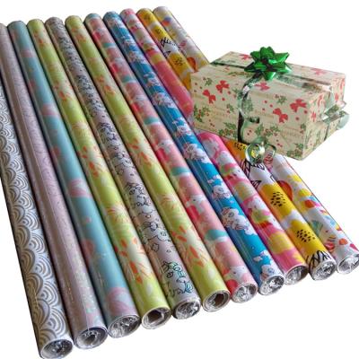 China 76.2cm x 3.39m 50gsm LWC paper  custom printed christmas gift wrapping paper for sale