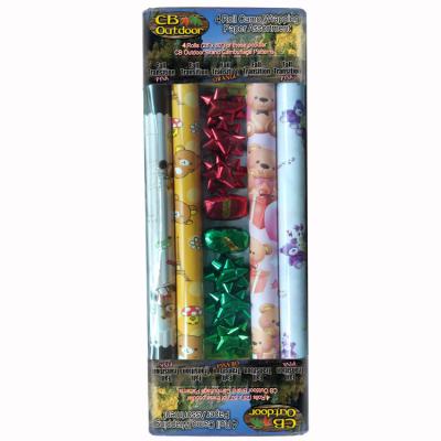 China 76.2cm x 3.39m 50gsm LWC paper christmas custom printed gift wrapping paper set for sale