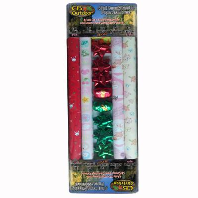 China 76.2cm x 3.39m 50gsm LWC paper christmas printed gift wrapping paper set for sale