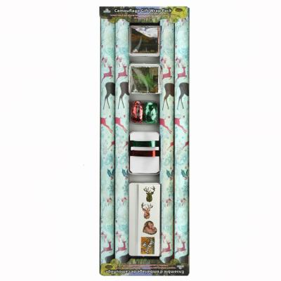 China 27.56inch x 120inch  50gsm LWC paper  custom printed gift wrapping paper  roll set for sale
