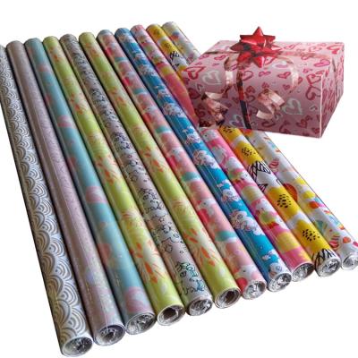 China 30inch x 120inch  80gsm coated paper printed gift wrapping paper rolls for sale