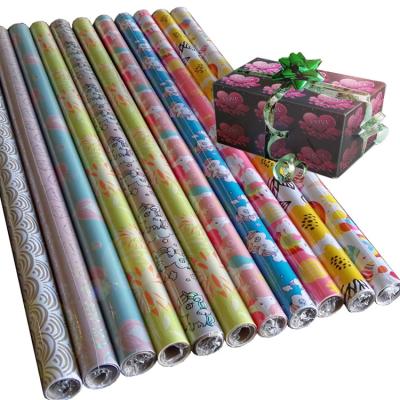 China 30inch x 120inch  80gsm coated paper custom printed gift wrapping paper wholesale for sale