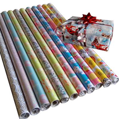 China 30inch x 120inch  80gsm coated paper wholesale christmas  gift wrapping  paper set for sale