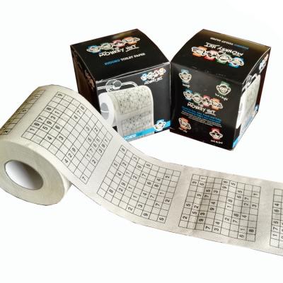 China sudoku toilet paper 2ply x 250 sheets 100% wood virgin pulp printed toilet paper wholesale for sale