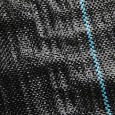 China Cubierta de tierra tejida PP ULTRAVIOLETA anti del control de malas hierbas con la tira azul, Argricultral plástico en venta