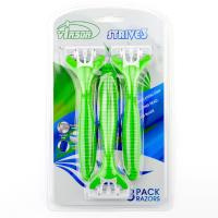 China Triple Blade Disposable Razor 5-7 Shaves Per Cartridge ABS TPR Handle for sale