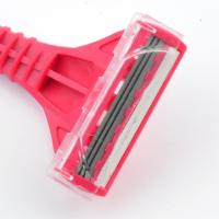 China Triple Blade Disposable Razor 5-7 Shaves Per Cartridge ABS TPR Handle for sale