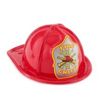 China Plastic Fire Chief Hat 21.8x27.4cm Novelty Costume Accessory with Elastic Strap for sale