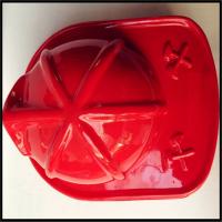 China Child Size Red Plastic Fire Chief Hat 29x21x11cm Blow Molded for sale
