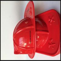 China Child Size Red Plastic Fire Chief Hat 29x21x11cm Blow Molded for sale