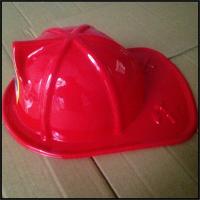 China Child Size Red Plastic Fire Chief Hat 29x21x11cm Blow Molded for sale