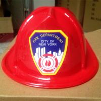 China Child Size Red Plastic Fire Chief Hat 29x21x11cm Blow Molded for sale