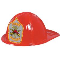China Kids Plastic Fire Chief Toy Hat 29x21x11cm Blow Molded Educational Costume Helmet for sale