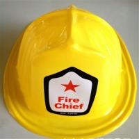 China Kids Plastic Fire Chief Toy Hat 29x21x11cm Blow Molded Educational Costume Helmet for sale