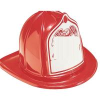 China Kids Plastic Fire Chief Toy Hat 29x21x11cm Blow Molded Educational Costume Helmet for sale
