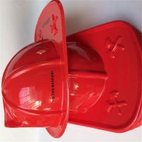 China Kids Plastic Fire Chief Toy Hat 29x21x11cm Blow Molded Educational Costume Helmet for sale
