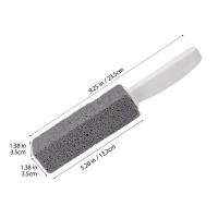 China Natural Pumice Stone Toilet Cleaning Brush with Long Handle 24 cm Durable Eco Friendly for sale
