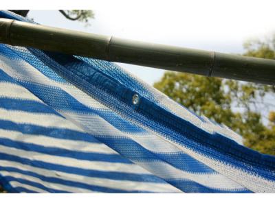 China Blue & White Stripe Shade Sails  Outdoor Shading Net is a UV stabilized High-density polyethylene (HDPE) for sale