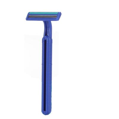China disposable razor twin 2 blade shaving razor with lubricant strip stainless steel blade hot sale AMAZON for man and lady for sale