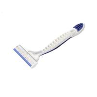 China Pivot Head Triple Blade Disposable Razor with Rubber Handle 6g Stainless Steel for sale