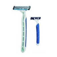 China Triple Blade Disposable Razor 6g Stainless Steel Blue Green for Shaving for sale