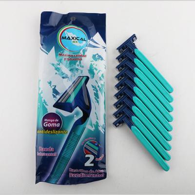 China High quality green color three blade disposable razor for sale