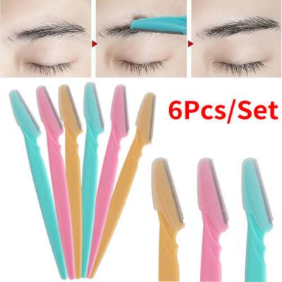China Lot 6pcs Facial Hair Eyebrow Razor Trimmer Shaper Shaver Blade Remover Tool for sale