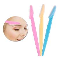 China Stainless Steel Eyebrow Razor 3ct with Lubricating Strip for Precision Shaving for sale