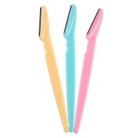 China Plastic Eyebrow Razor 6pcs Set Stainless Steel Blade Disposable Facial Hair Trimmer for sale