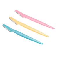 China Plastic Eyebrow Razor 6pcs Set Stainless Steel Blade Disposable Facial Hair Trimmer for sale