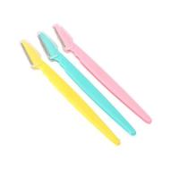 China Plastic Eyebrow Razor 6pcs Set Stainless Steel Blade Disposable Facial Hair Trimmer for sale