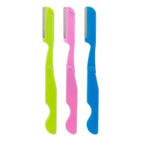 China Plastic Eyebrow Razor 6pcs Set Stainless Steel Blade Disposable Facial Hair Trimmer for sale