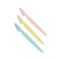 China Plastic Eyebrow Razor 6pcs Set Stainless Steel Blade Disposable Facial Hair Trimmer for sale