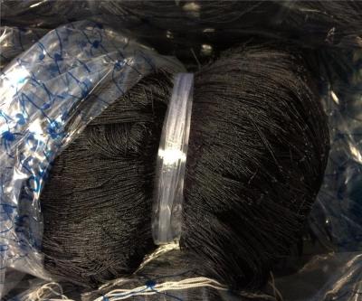 China 100% Nylon double knots black multifilament drift net type the finished fishing nets used for sea large lake for sale