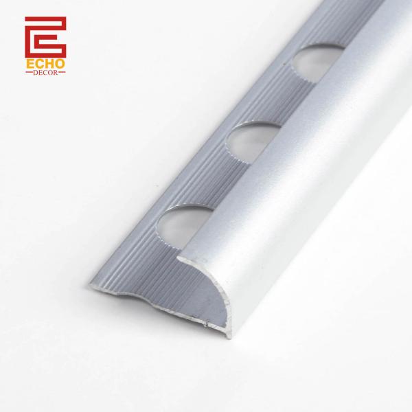 Quality Aluminum Anodized Silver Outside Corner Trim Bullnose Edge Tile Trim for sale