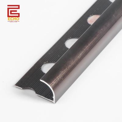 中国 ダークブラウン アルミ 丸い縁タイル 壁保護のために 2.5m トリム 販売のため