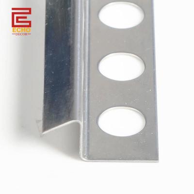 China Stainless Steel Metal Floor Transition Strips Ceramic Tile To Vinyl Wood Edge Trim for sale