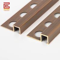 China Bathroom Brass Profile Durable Solid Brass Square Edge Tile Trim for sale