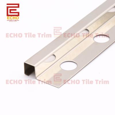China Metal Square Edge Tile Trim White 10mm Tile Edge Finishing Strip for sale